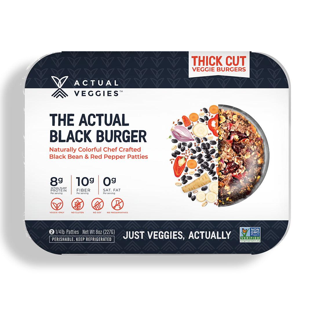 The Actual Black Burger- 8 Burgers Total - Actual Veggies